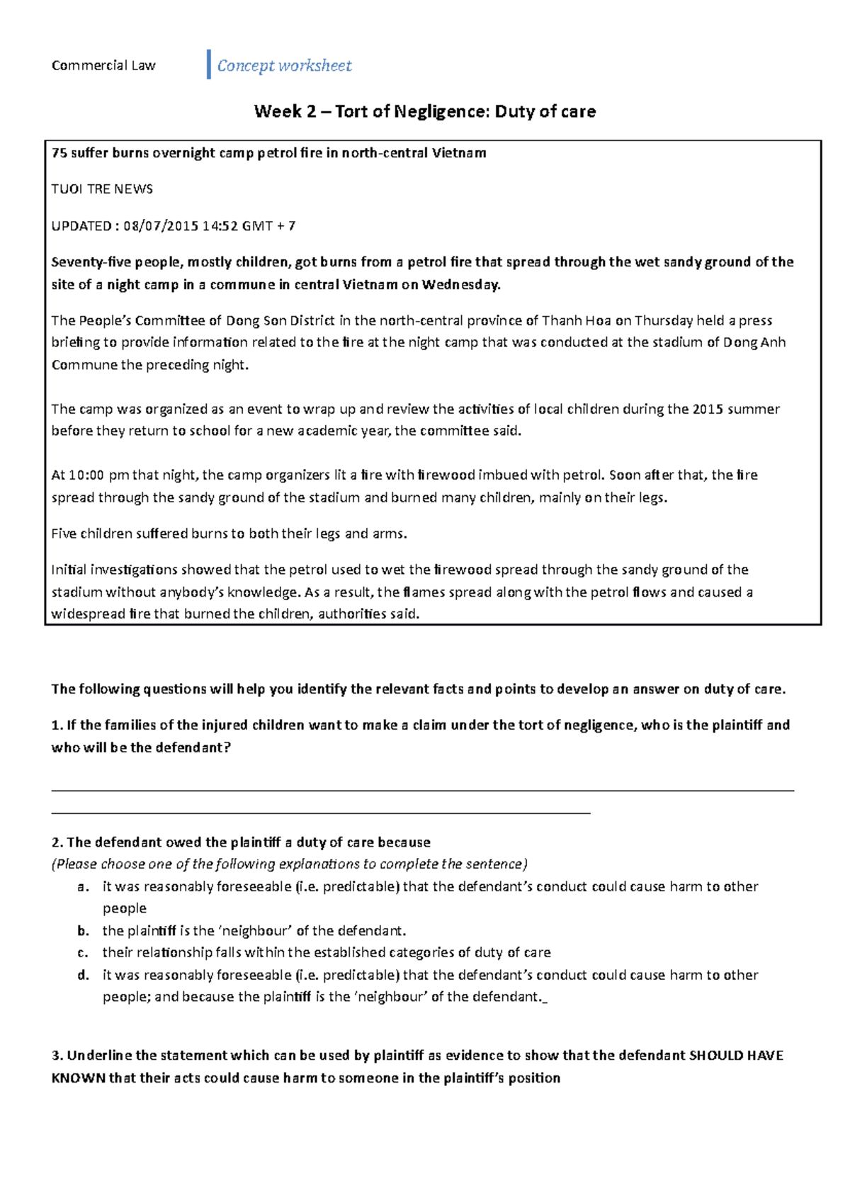 Week 2 Concept Worksheet - Commercial Law Concept worksheet Week 2 ...