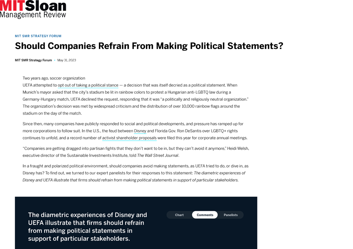 Should Companies Refrain From Making Political Statements - When Munich ...