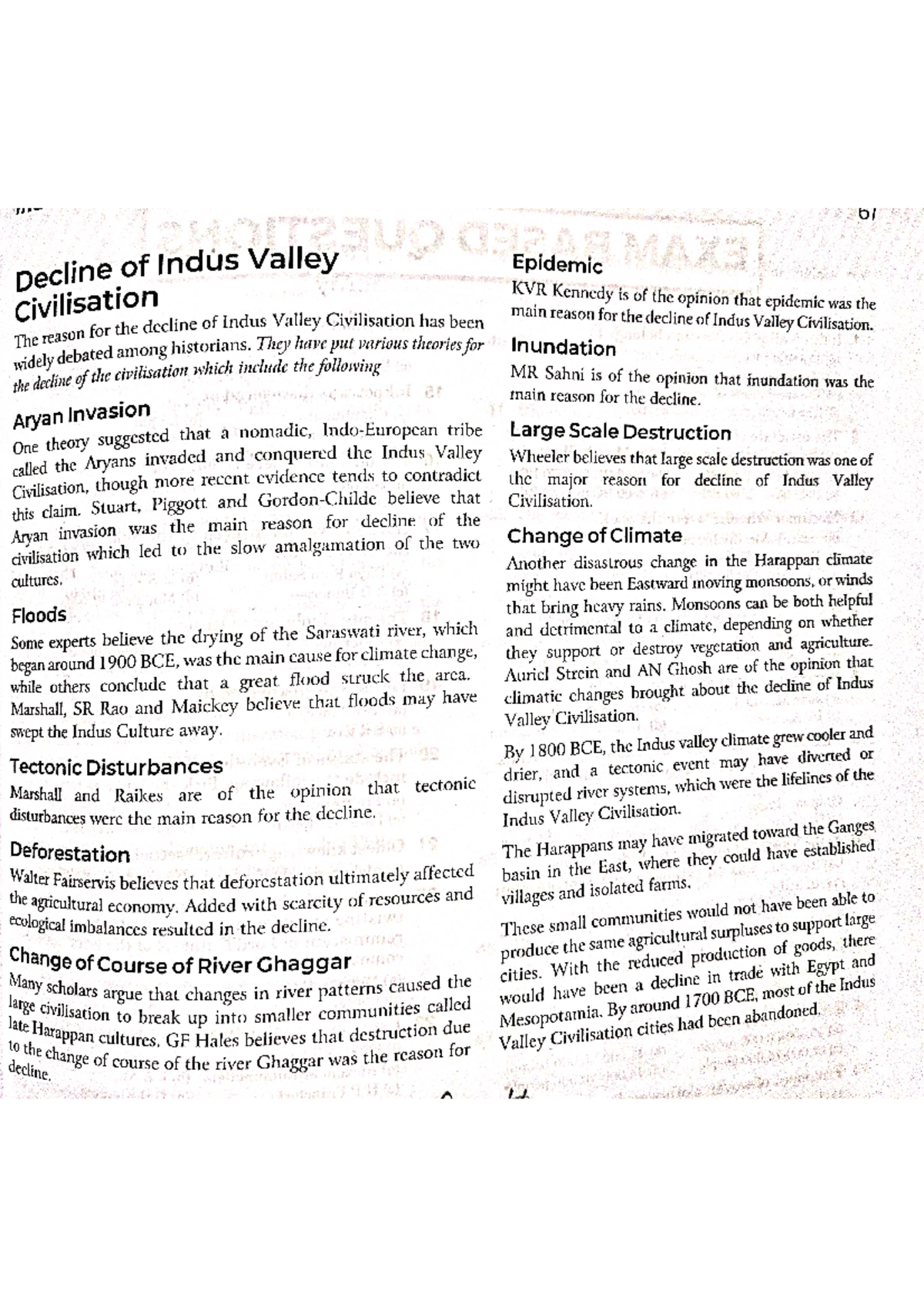 Decline of Indus valley civilization - History of India-I - Studocu