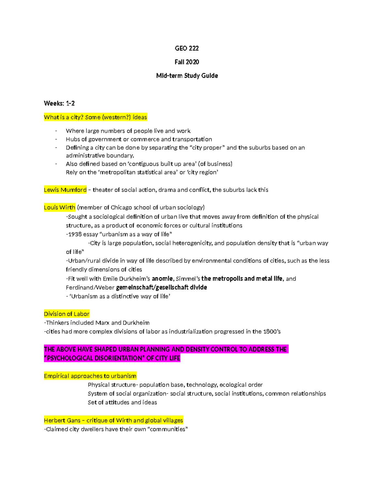 GEO222 Final Exam - Exam Study guide - GEO 222 Fall 2020 Mid-term Study ...