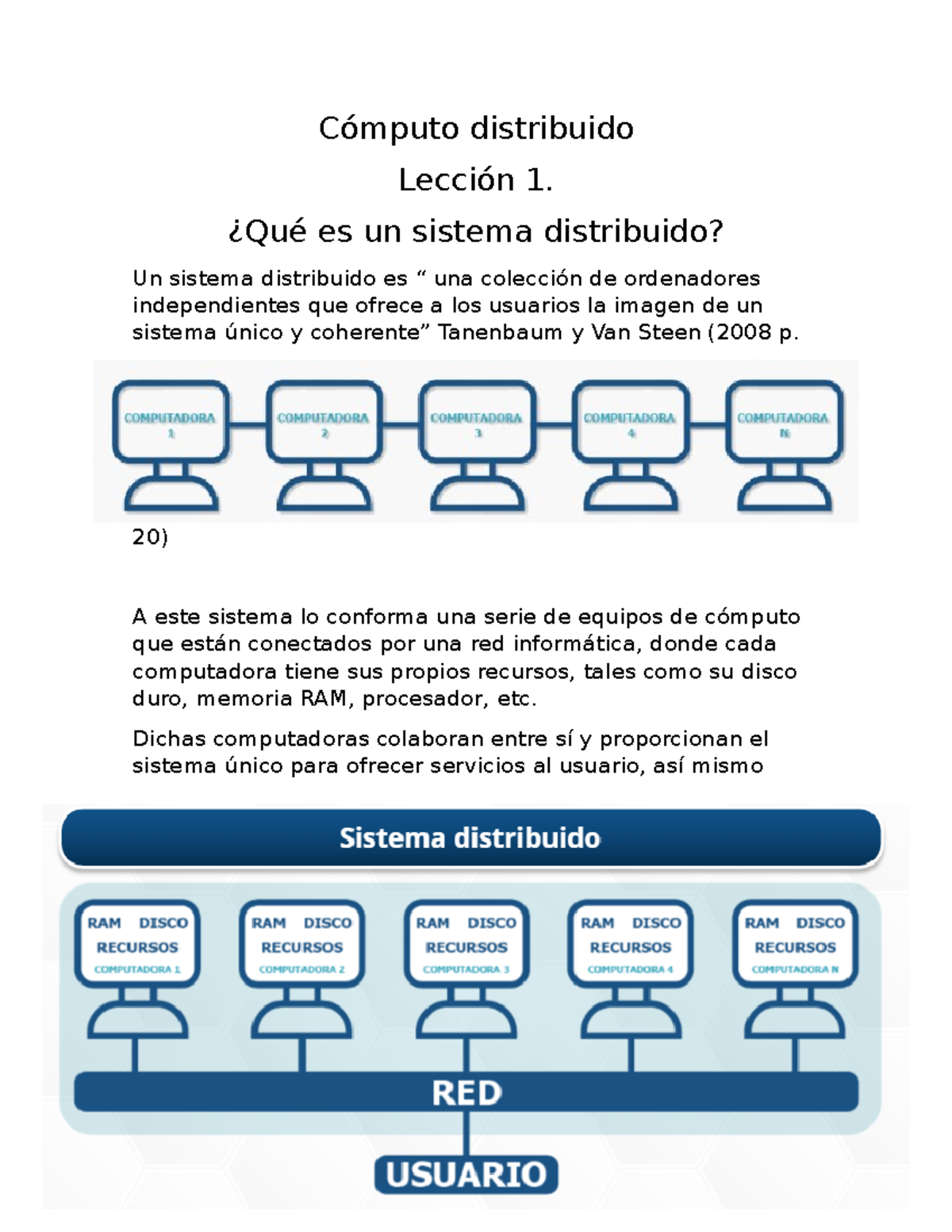 Leccion 1Leccion 1 - Cómputo distribuido Lección 1. ¿Qué es un sistema ...