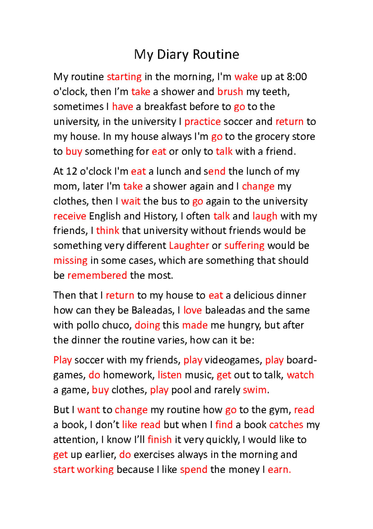 My Diary Routine - In my house always I'm go to the grocery store to ...