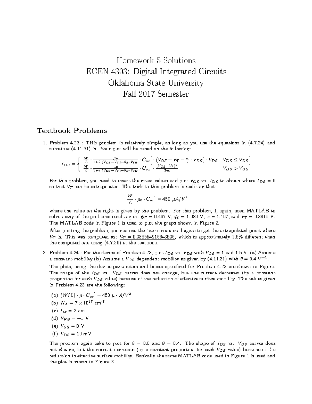 Homework 5 (solutions only) - Homework 5 Solutions ECEN 4303: Digital ...