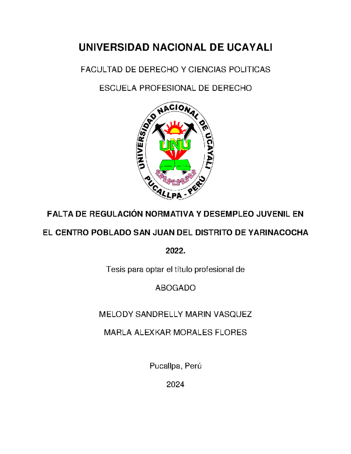 B9 2024 UNU Derecho 2024 T Melody- Marin Marla- Morales - I UNIVERSIDAD ...