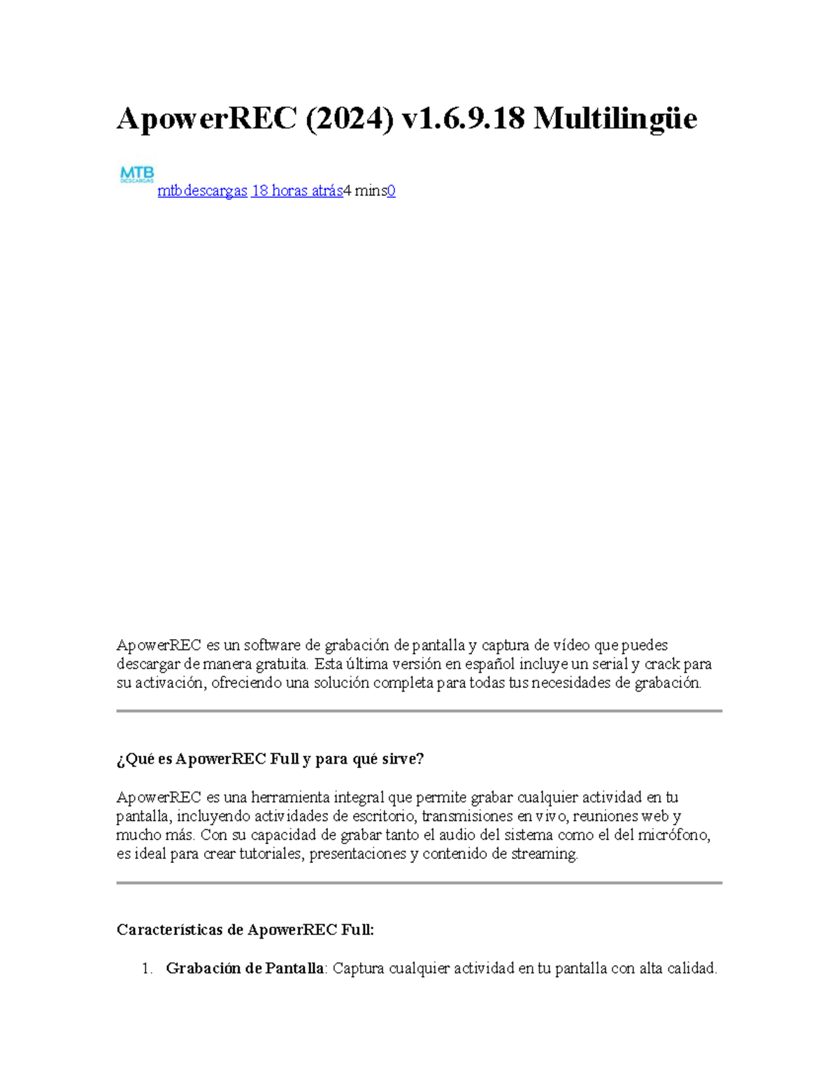 Apower REC (2024) v1.6.9.18 Multilingüe - ApowerREC (2024) v1.6.9 Multilingüe mtbdescargas 18 ...