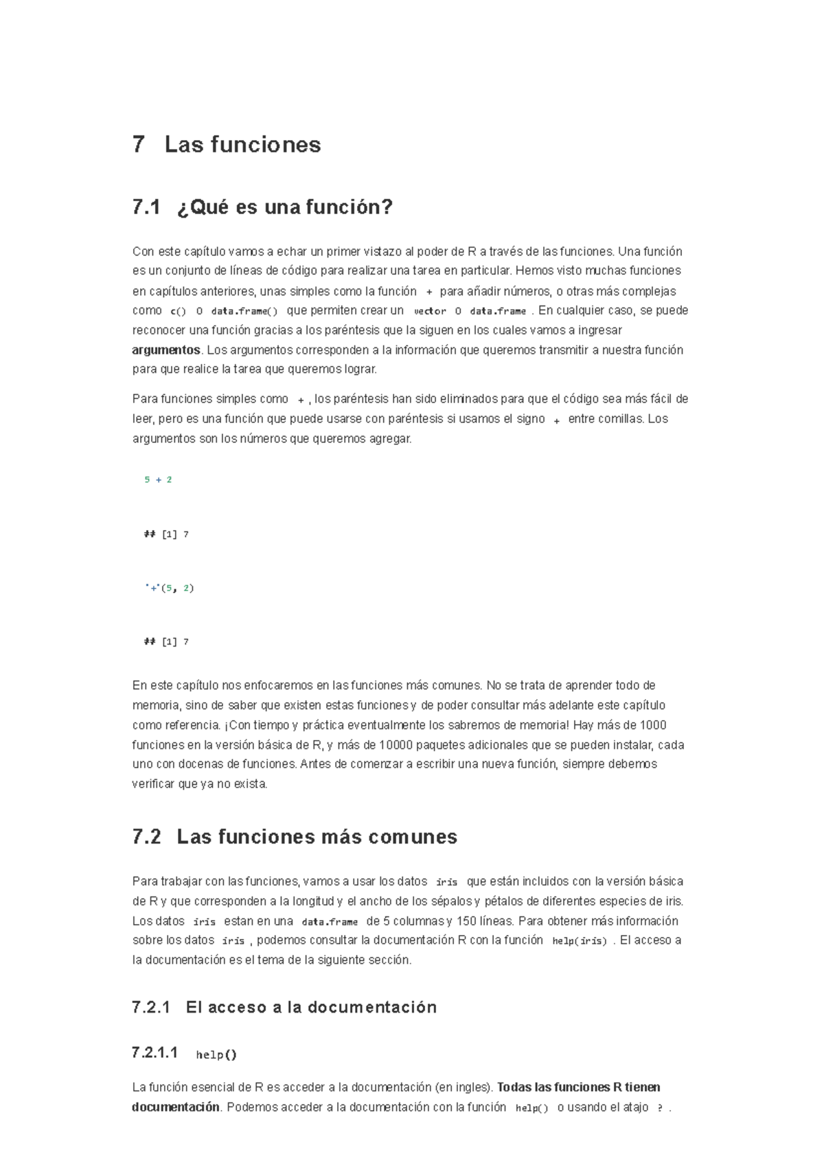 Funciones de R - apuntes de R - 7 Las funciones 7 ¿Qué es una función ...