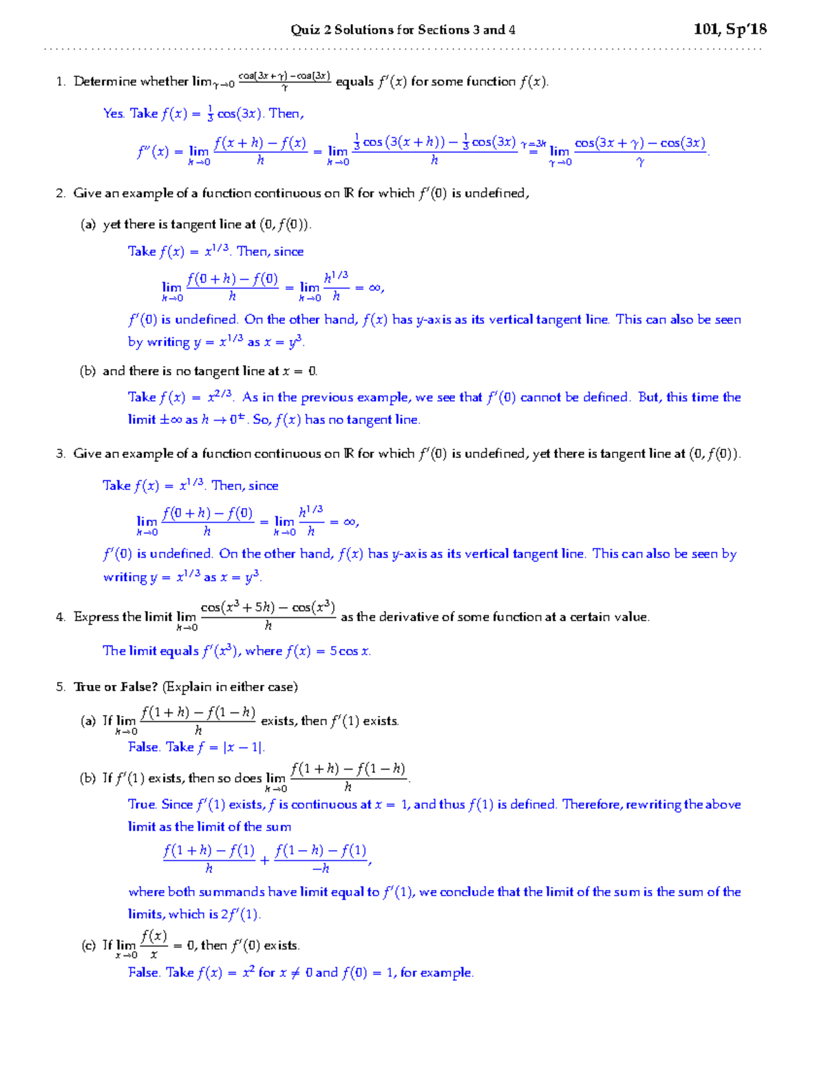 Q2 Sec 3 4 - .................. - Quiz 2 Solutions for Sections 3 and 4 ...