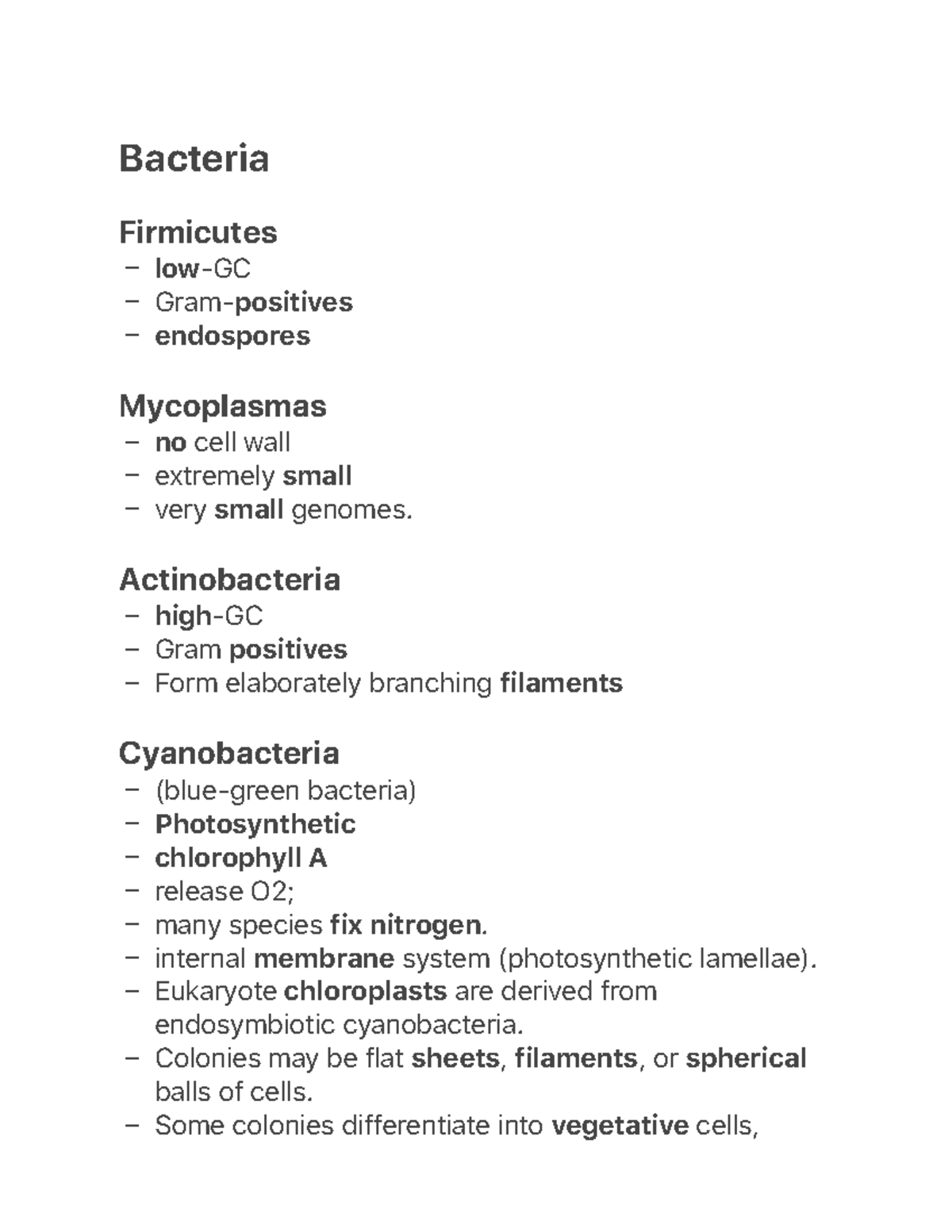 Bacteria Notes/Lecture - Biology 106 - QC CUNY - Studocu