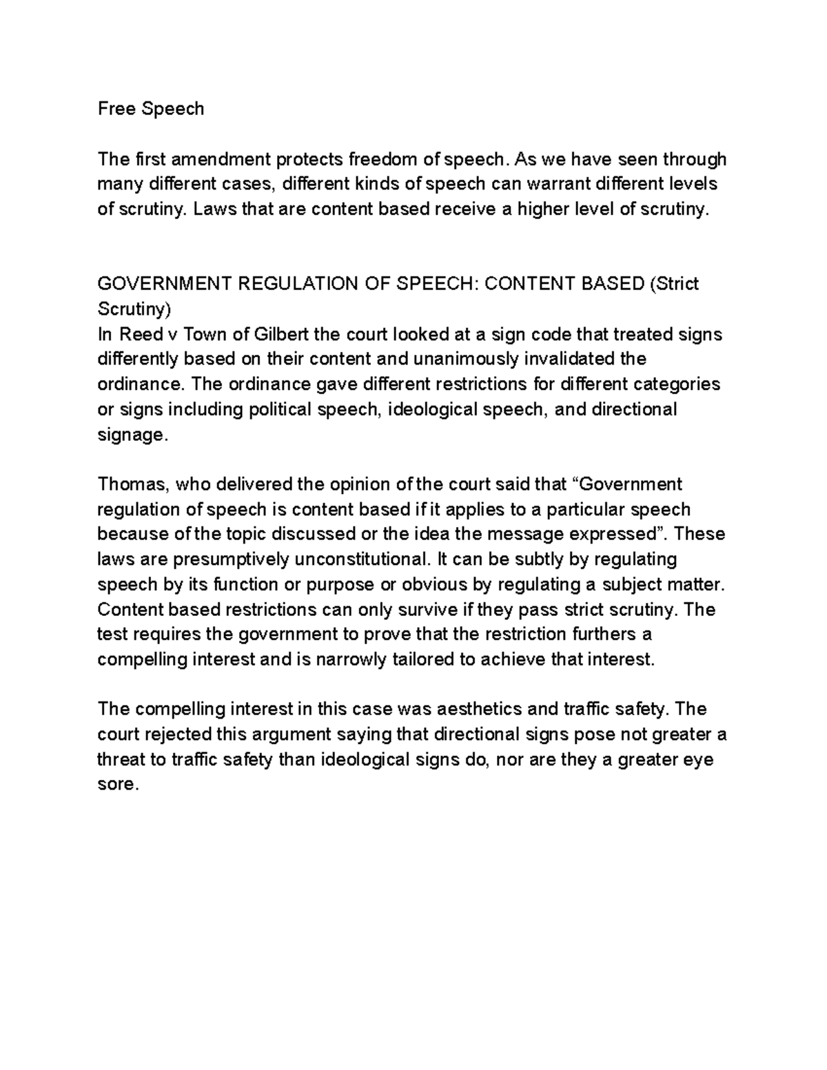 Free Speech a few paragraphs on some of the cases - Free Speech The ...