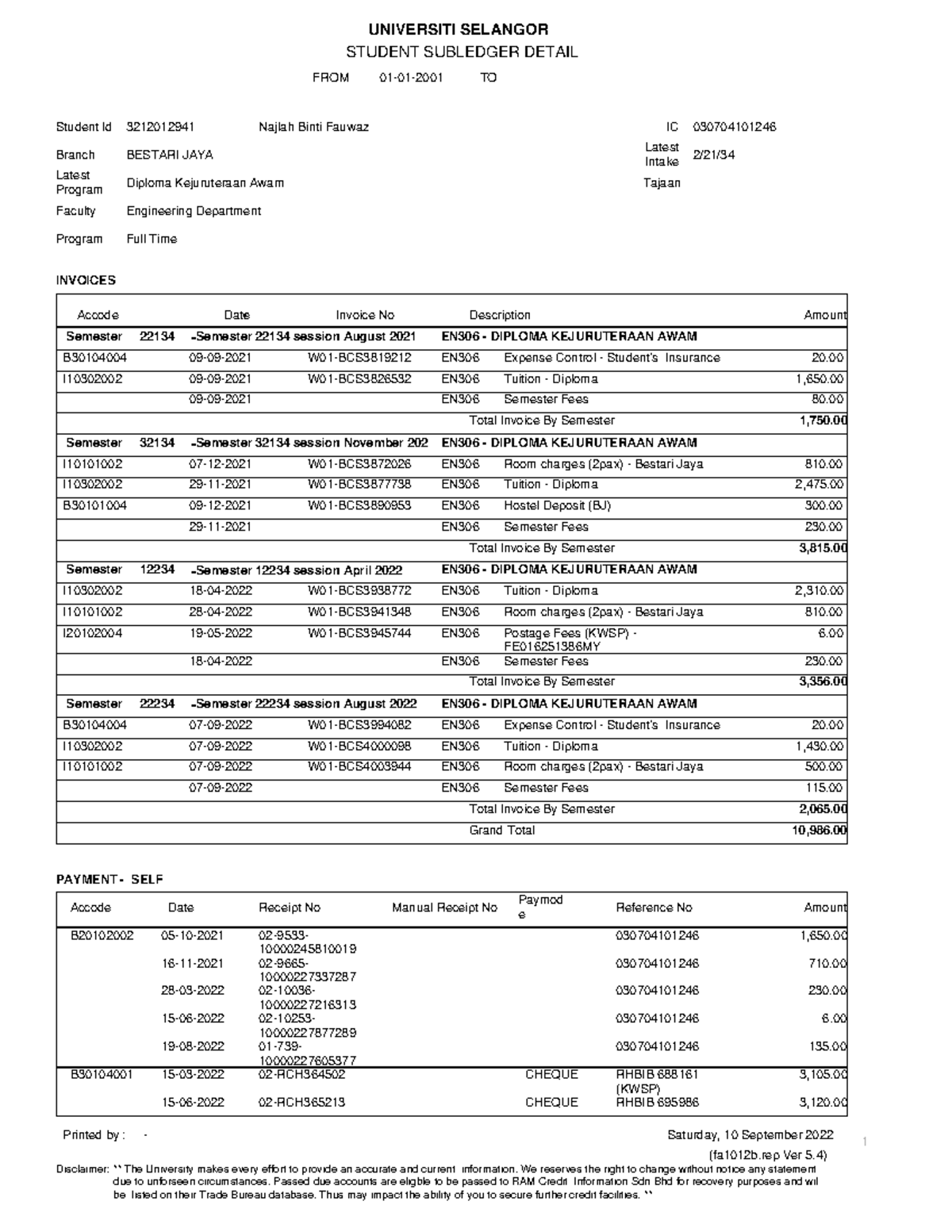Rwservlet - No description - STUDENT SUBLEDGER DETAIL FROM TO 01-01 ...