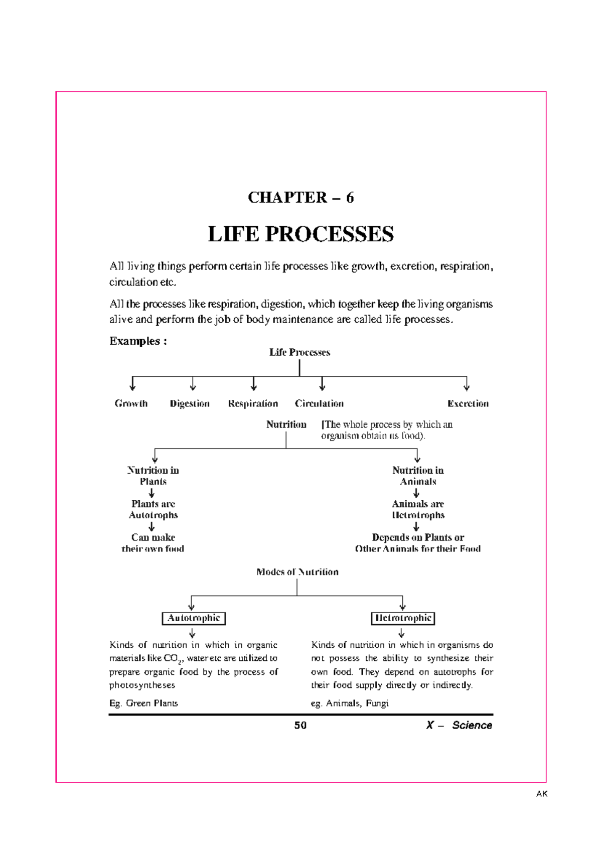Life Processes - chemistry in detail manner - 50 X – Science CHAPTER ...