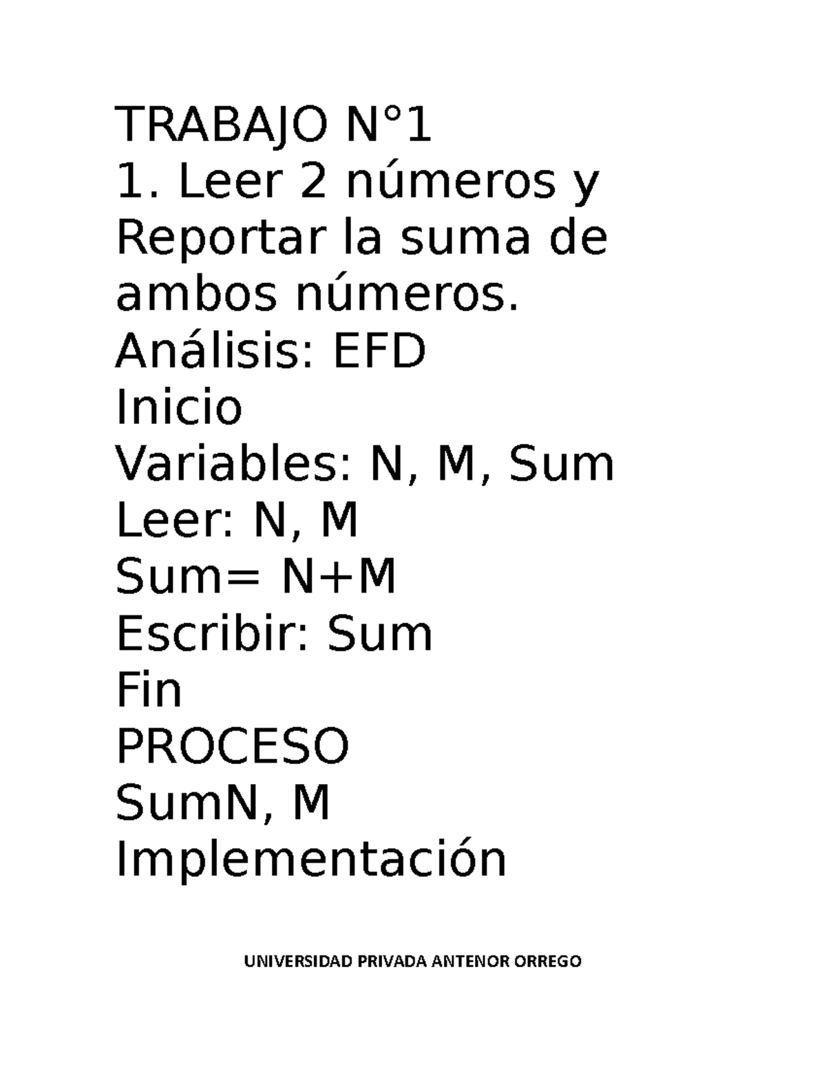 Fabrizio Trabajo 1 - tarea 1 - Algoritmia y Programación - UPAO - Studocu