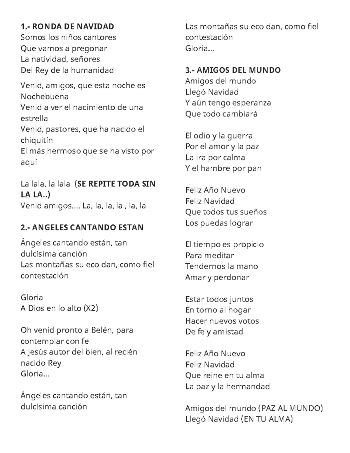 Villancicos ESCA - 1.- RONDA DE NAVIDAD Somos los niños cantores Que ...