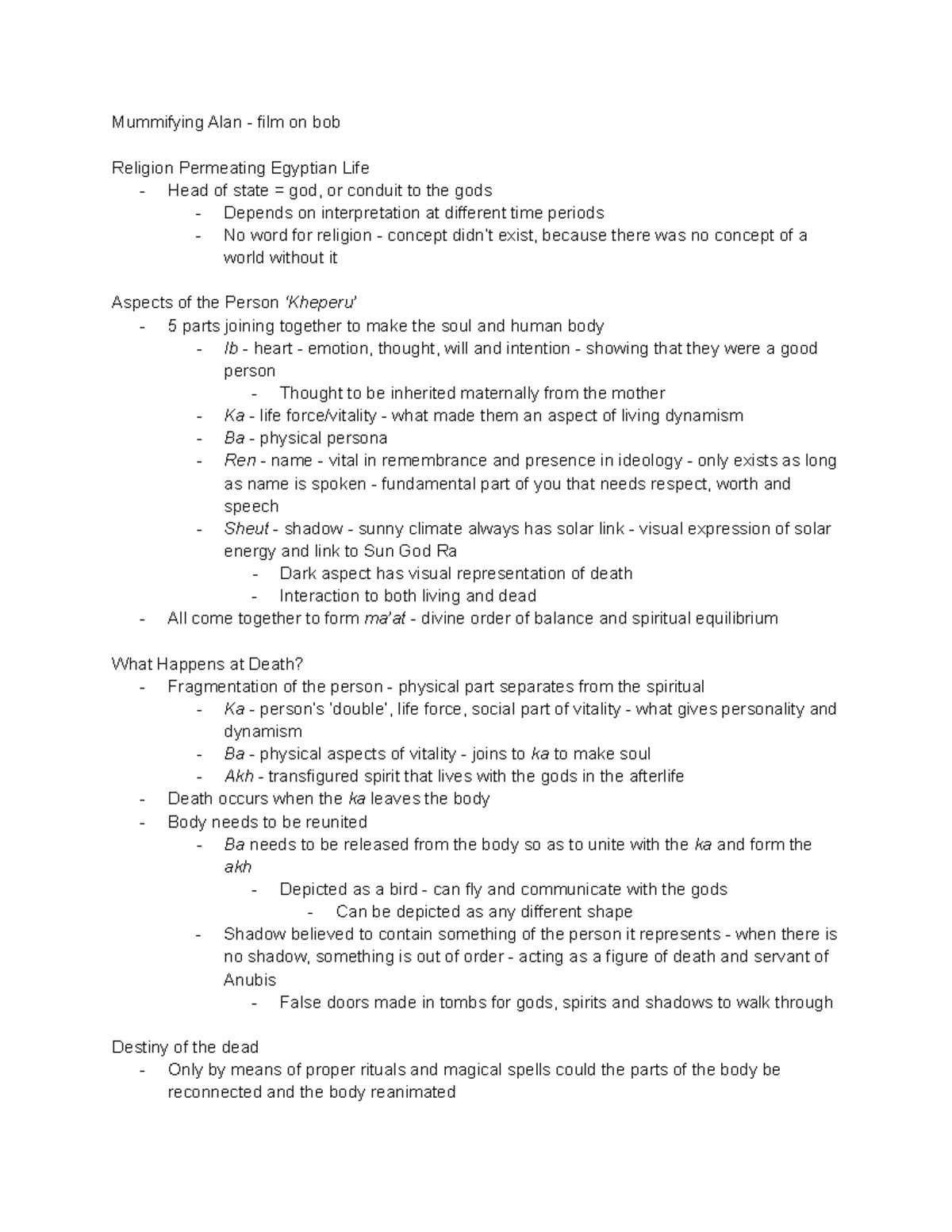 L6 - Funerary Archaeology Living with the Dead - Mummifying Alan - film ...