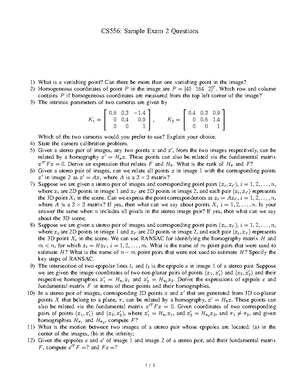 Sample Questions - CS556: Sample Exam 1 Questions 1) What are Why are ...