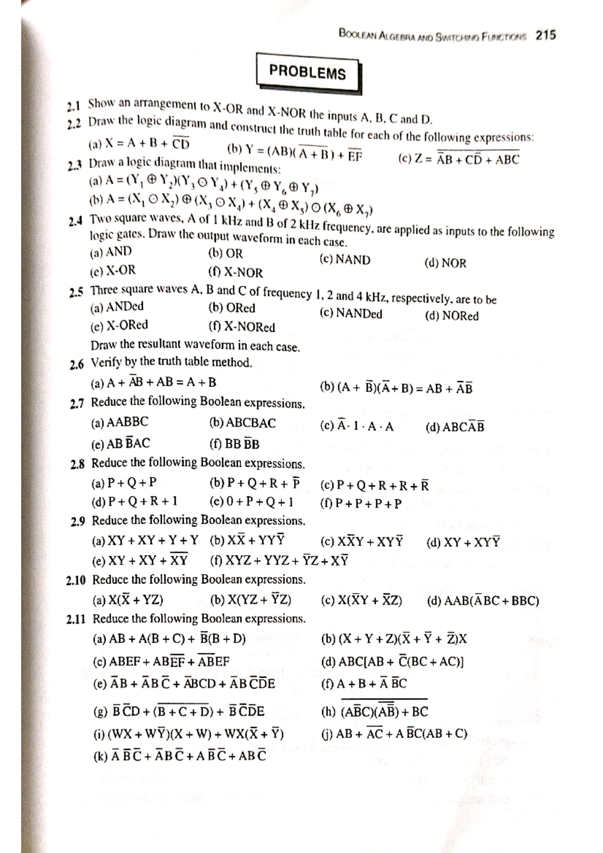 Boolean Algebra N Logic Gates Boolean Algebra And Switching Functions