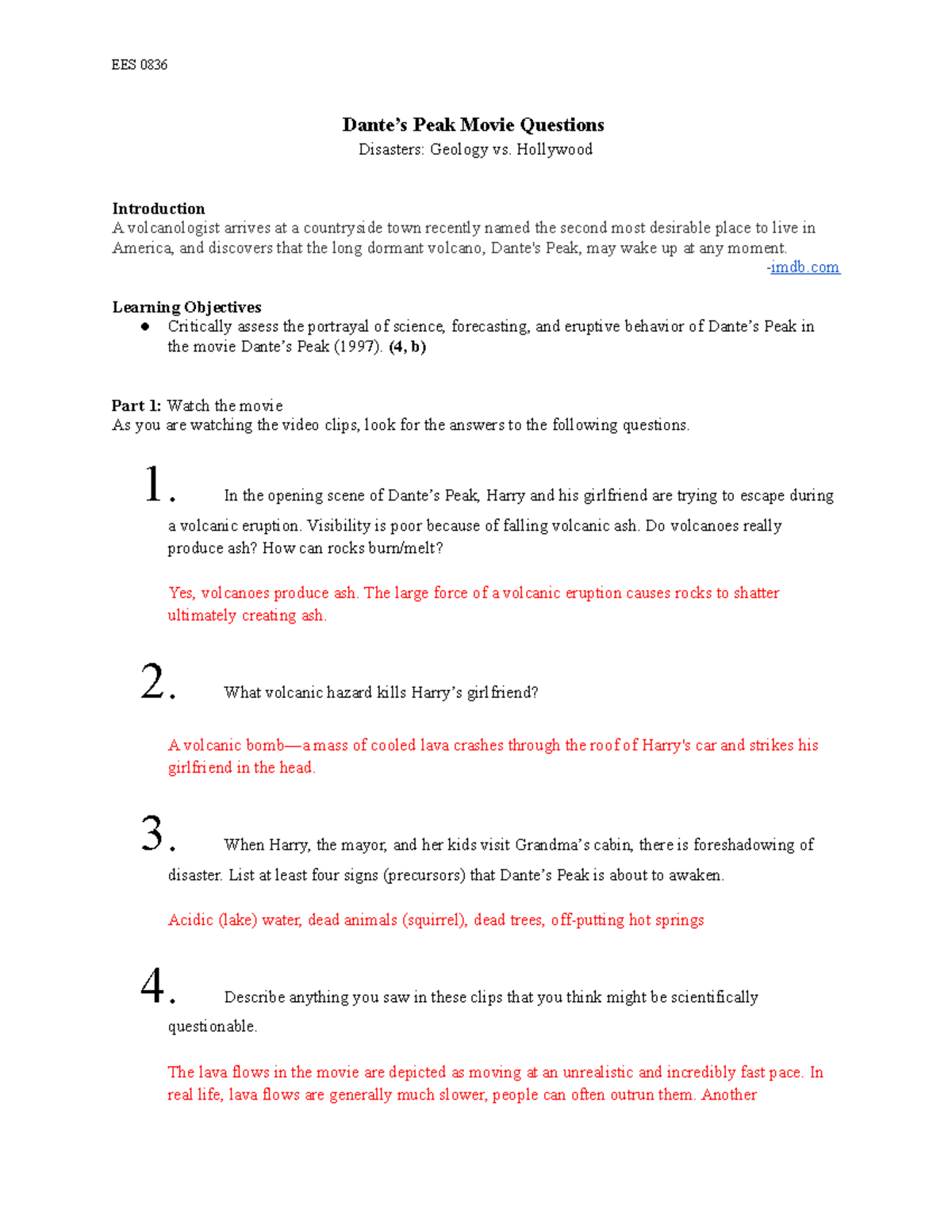 MQ Dante's Peak - Dante’s Peak Movie Questions Disasters: Geology vs ...