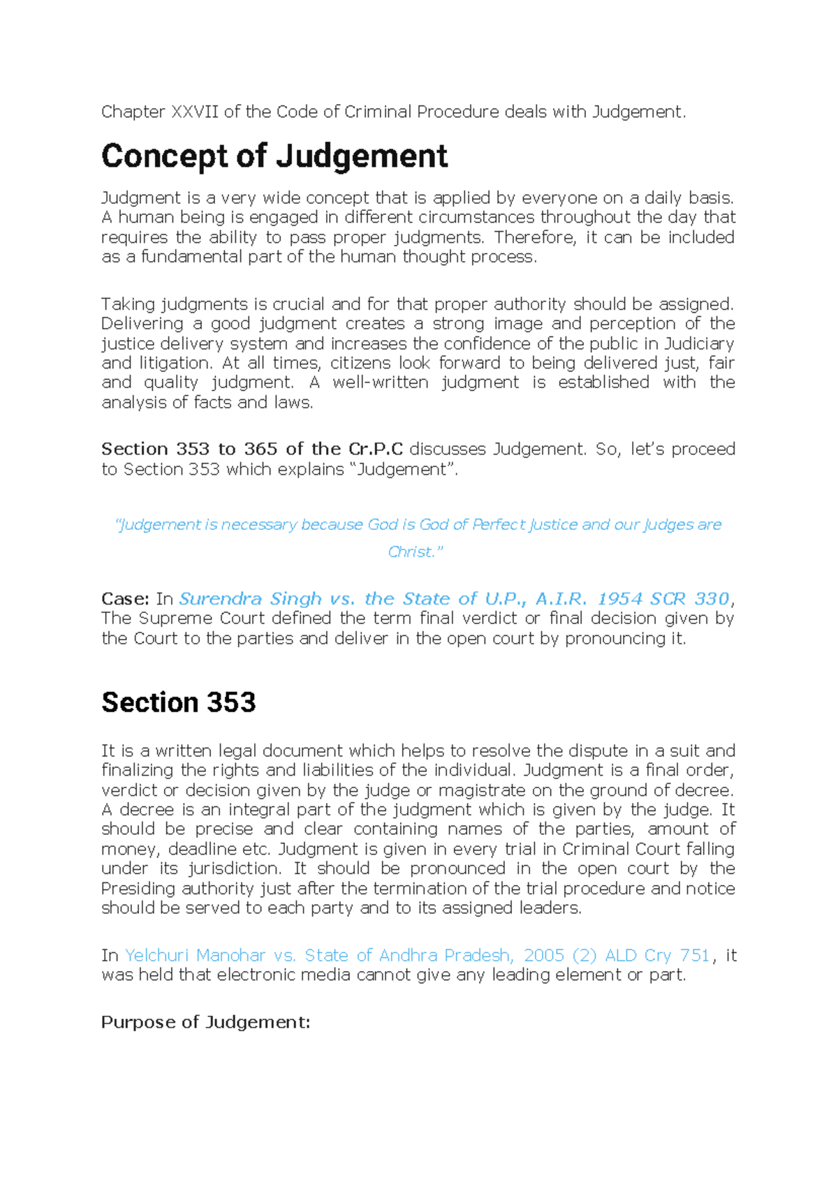 Judgement - Summary Bba.llb - Chapter XXVII of the Code of Criminal Procedure deals with ...