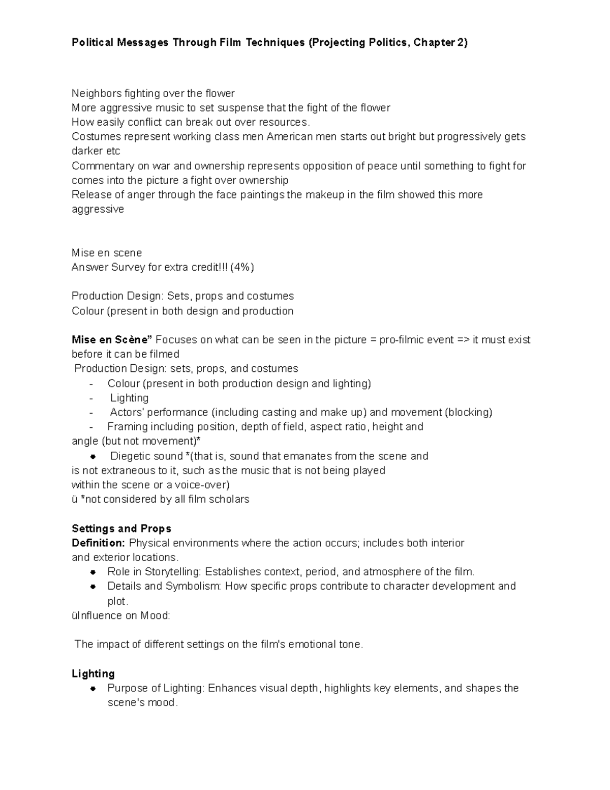 POL128 Class 2 Political Messages Through Film Techniques - Political Messages Through Film ...