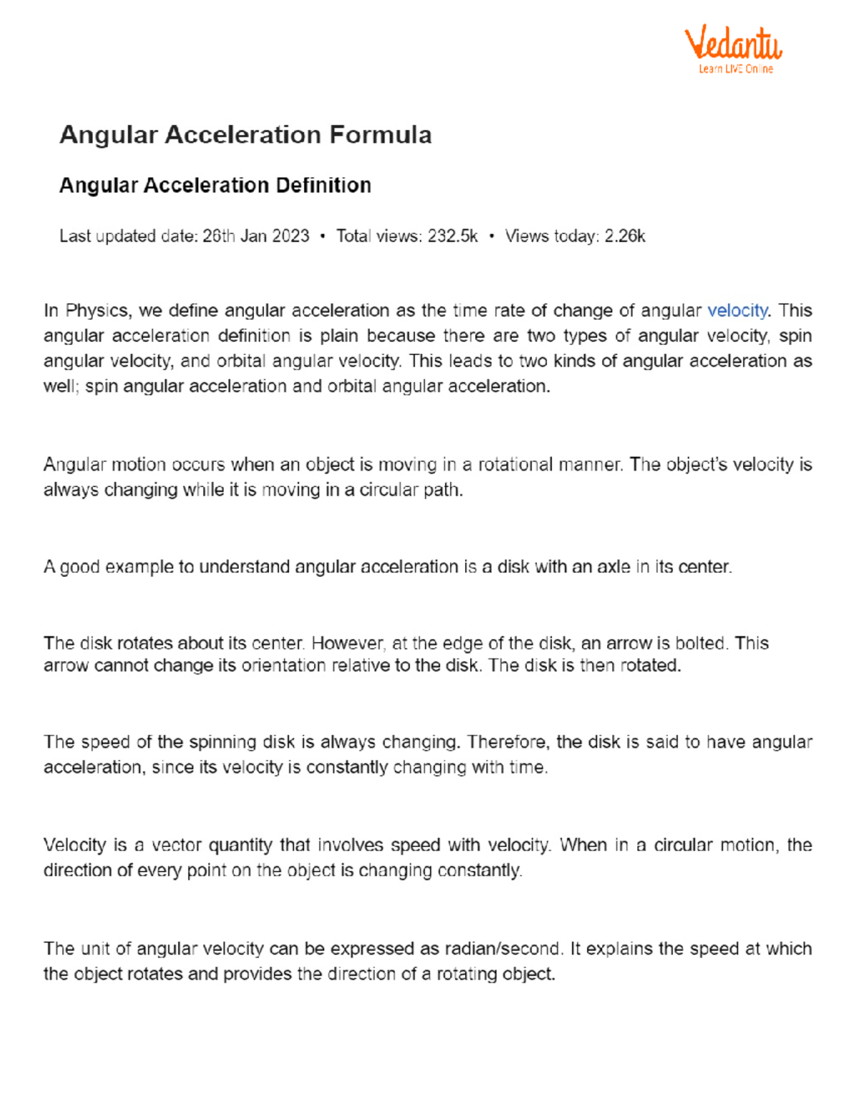 Angular Acceleration Formula - B.tech CSE - Studocu