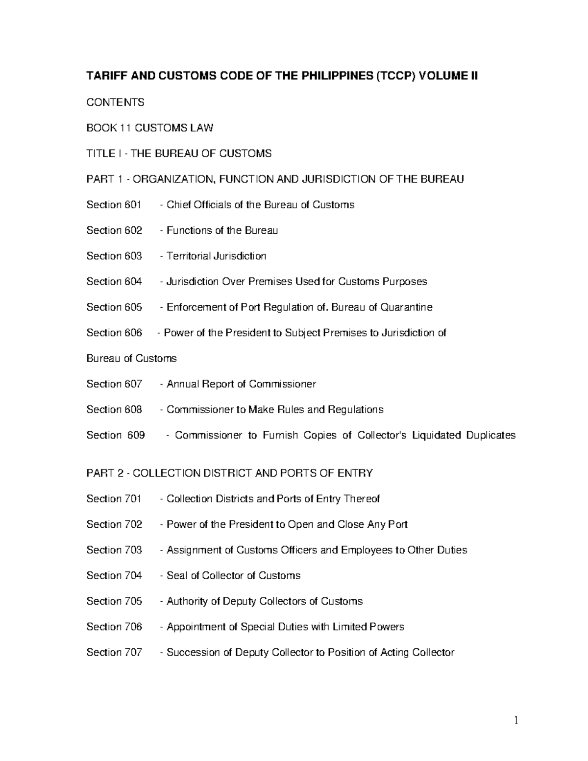 TCCP-vol2 - Lecture Notes for BSCA Course - TARIFF AND CUSTOMS CODE OF ...