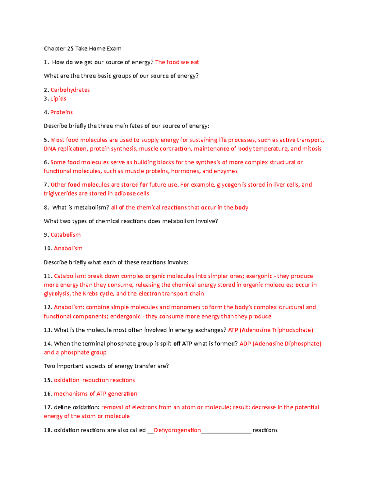 Chapter 25 Take Home Exam - BIOL 2301 - San Jac - Studocu