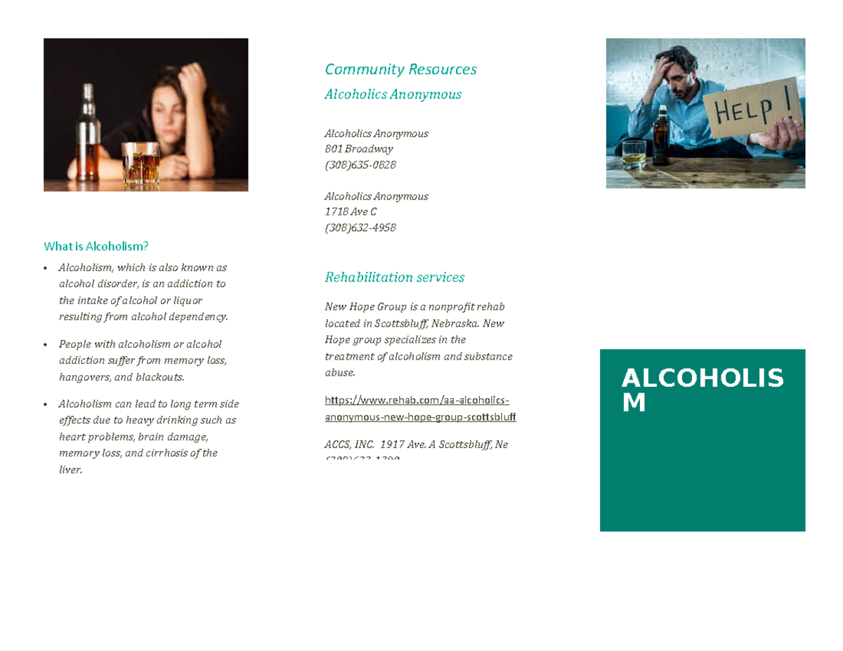 Topic 7 Flyer Alcoholism - SOC-100 - GCU - Studocu