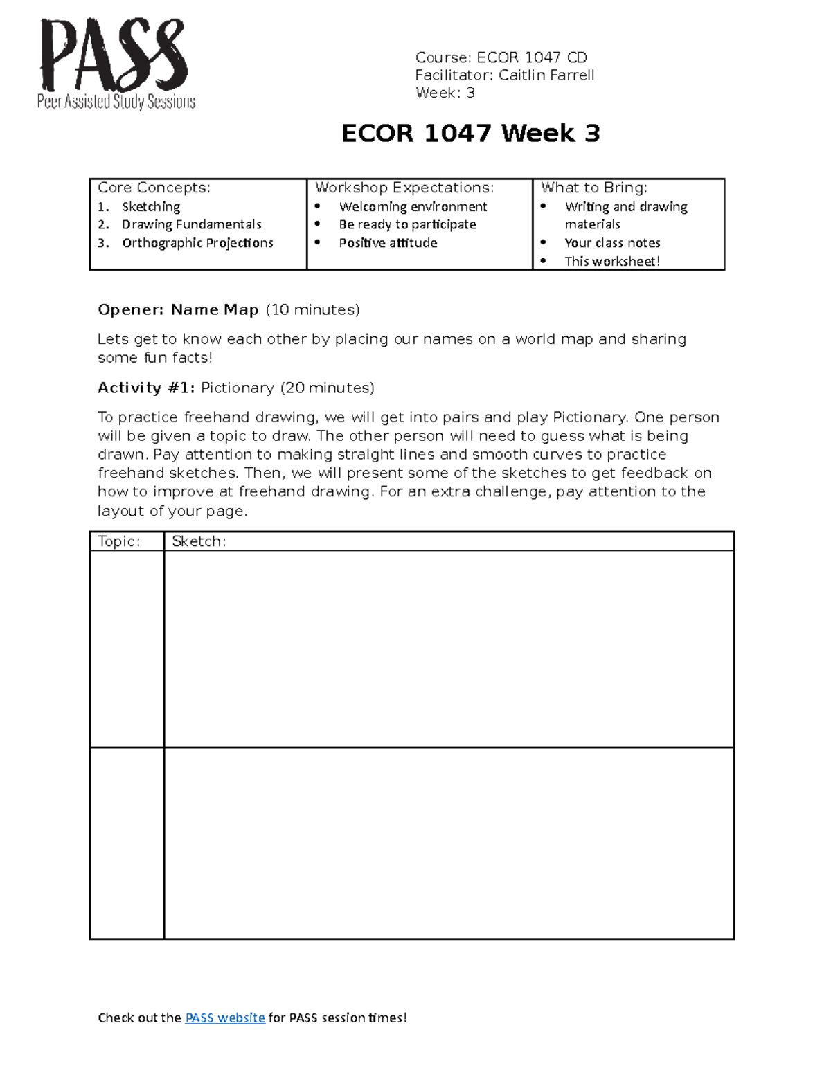 PASS Worksheet ECOR 1047 - Course: ECOR 1047 CD Facilitator: Caitlin ...