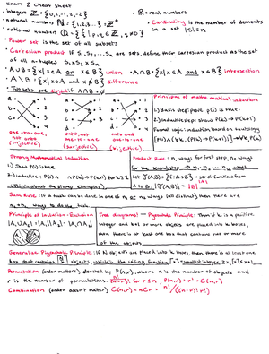 Final Exam Cheat Sheet - MATH 309 - Studocu