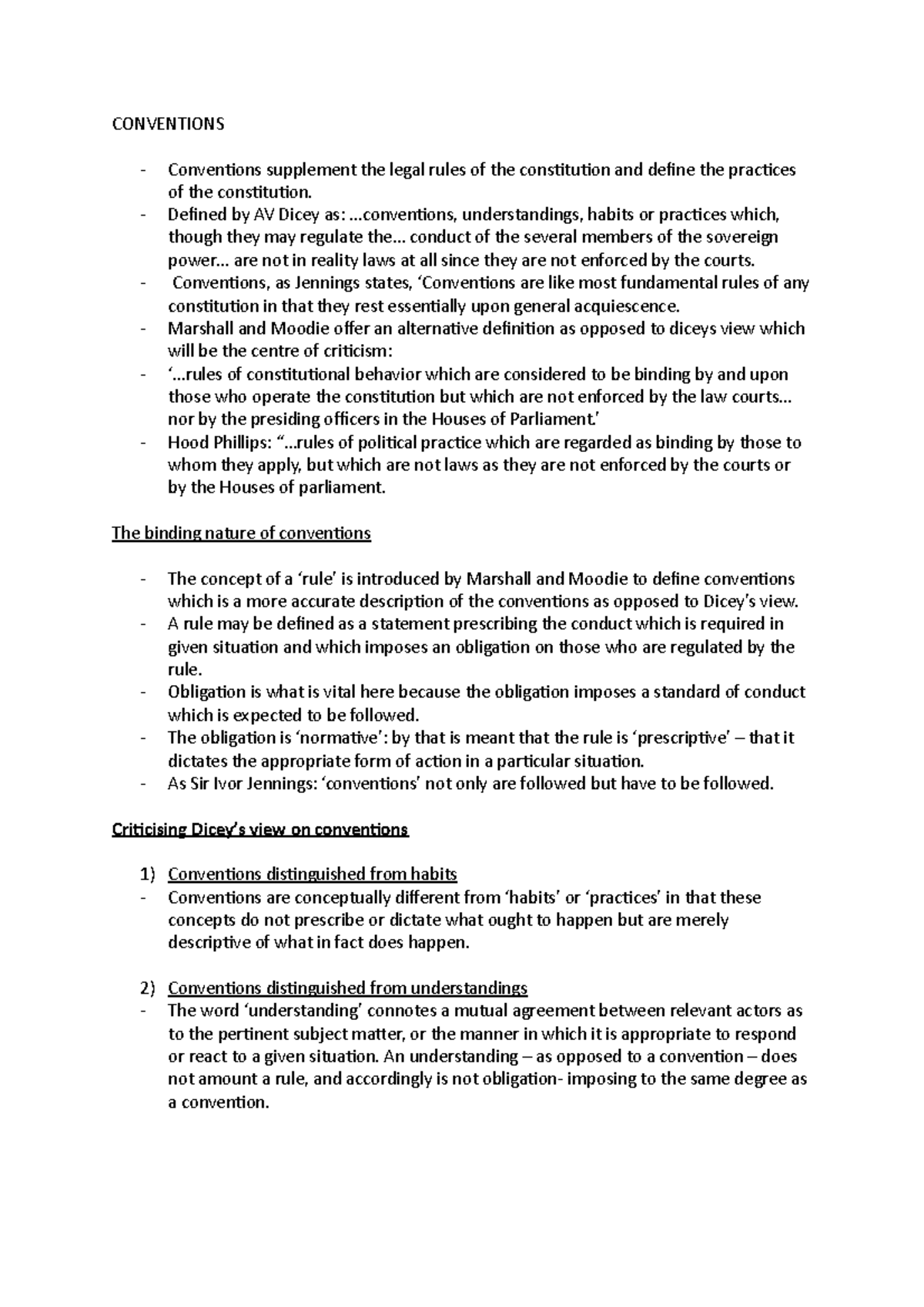 Constitutional Conventions - CONVENTIONS Conventions supplement the ...