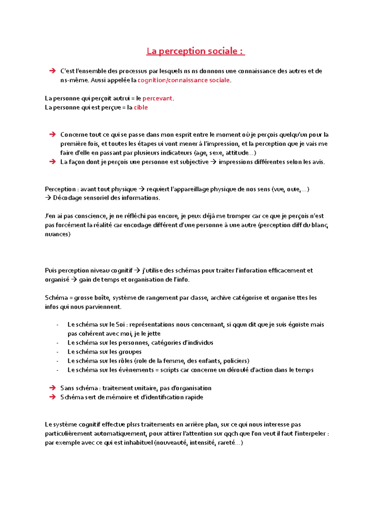 Chapitre 4 : La perception sociale - La perception sociale : C’est l ...