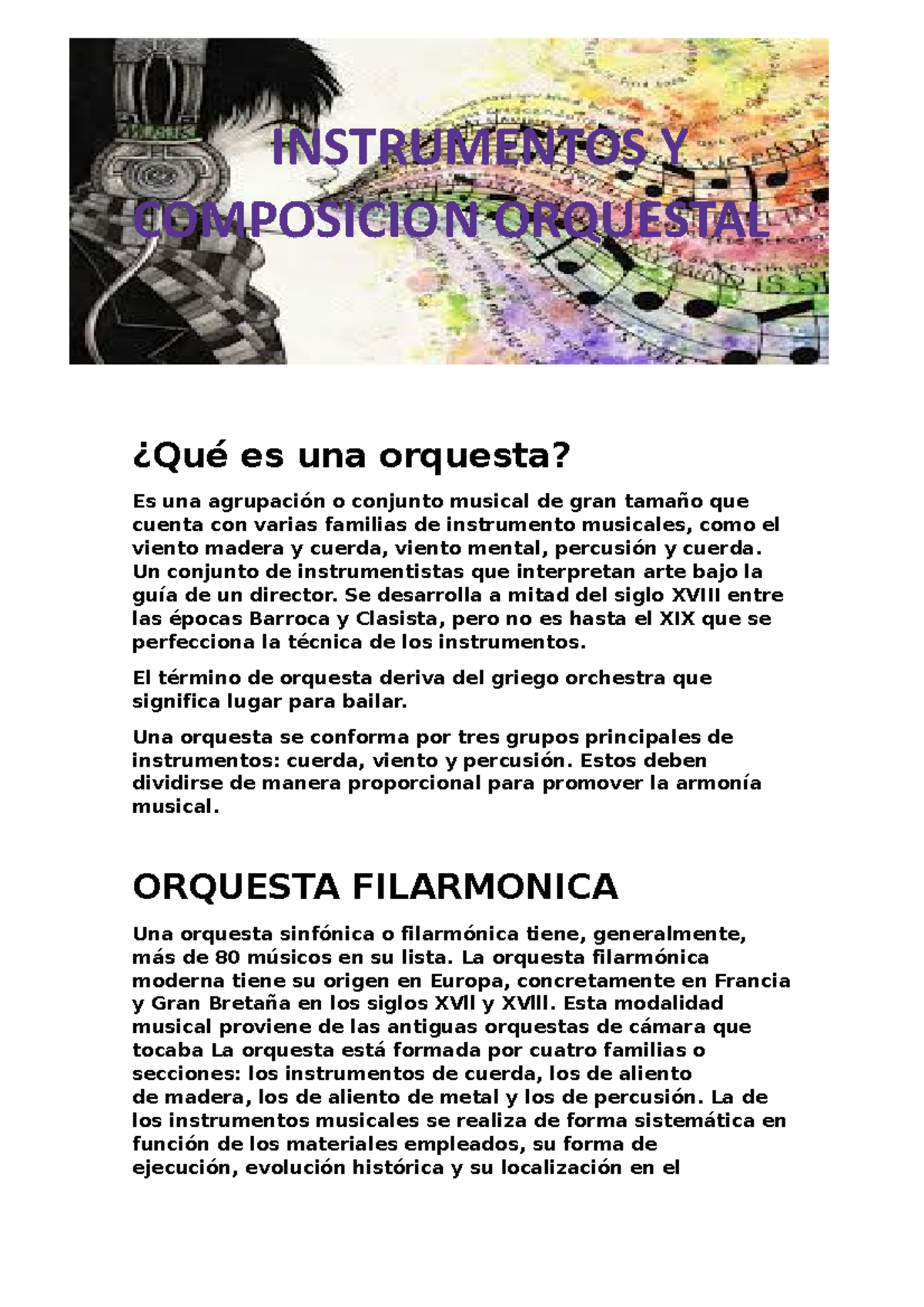 Instrumentos Y Composicion Orquesta - INSTRUMENTOS Y COMPOSICIO N ...