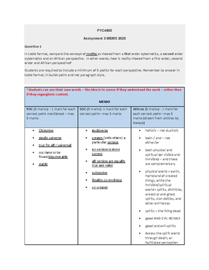 Assignment 3 pyc4808 - Nadine Petrick 53105559 PYC 4808 Assignment 3 Unique number: 650647 - Studocu
