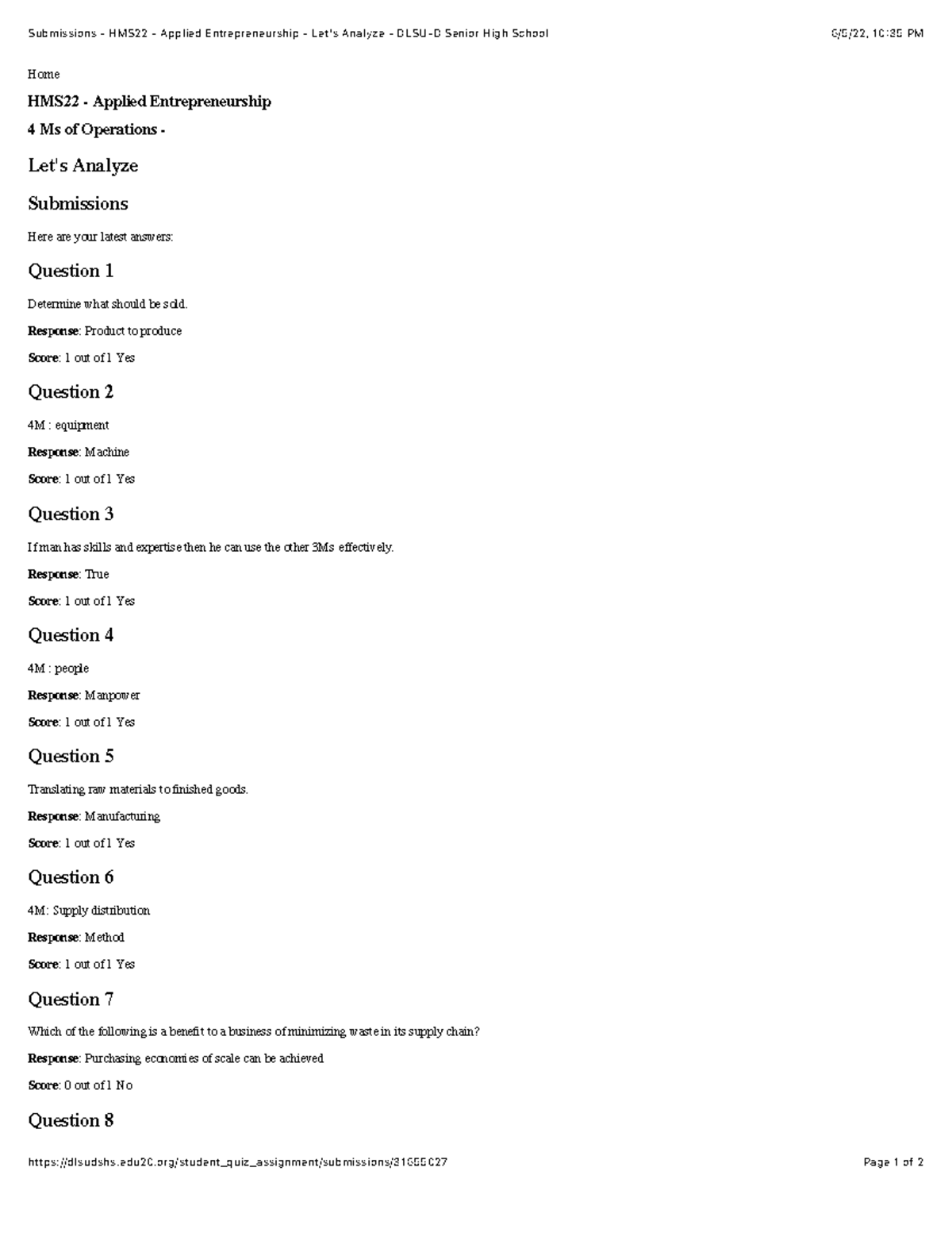 Entrep lets analyze for gateway 5 - Let's Analyze - DLSU-D Senior High ...