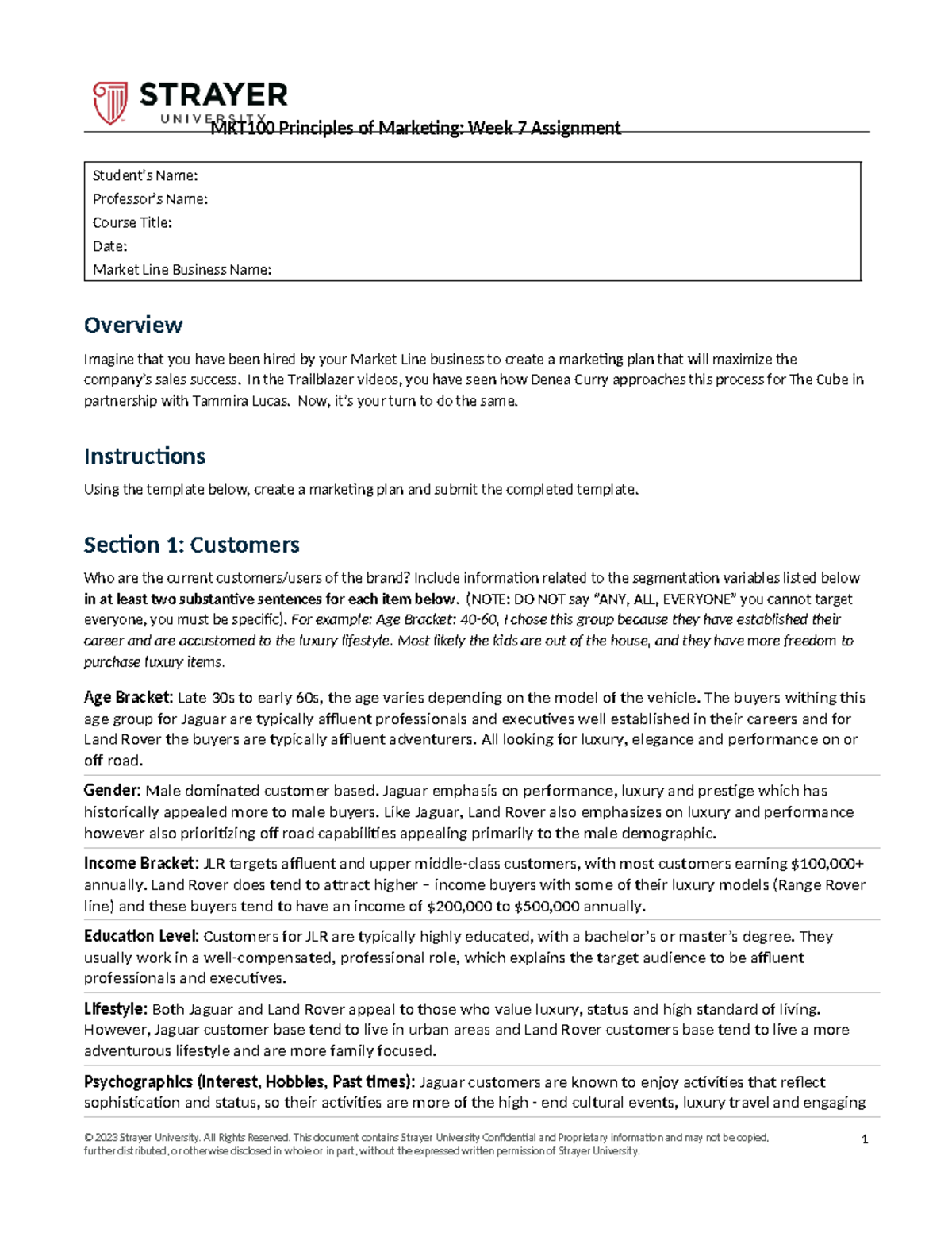 MKT100 Week 7 Assignment Gladys Hammond - MKT100 Principles of Marketing: Week 7 Assignment ...