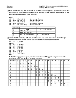 Quiz2-Comp E 475-Sol - Compe 475 Quiz 2 solutions - First name: Solution Last name: CompE 475 ...