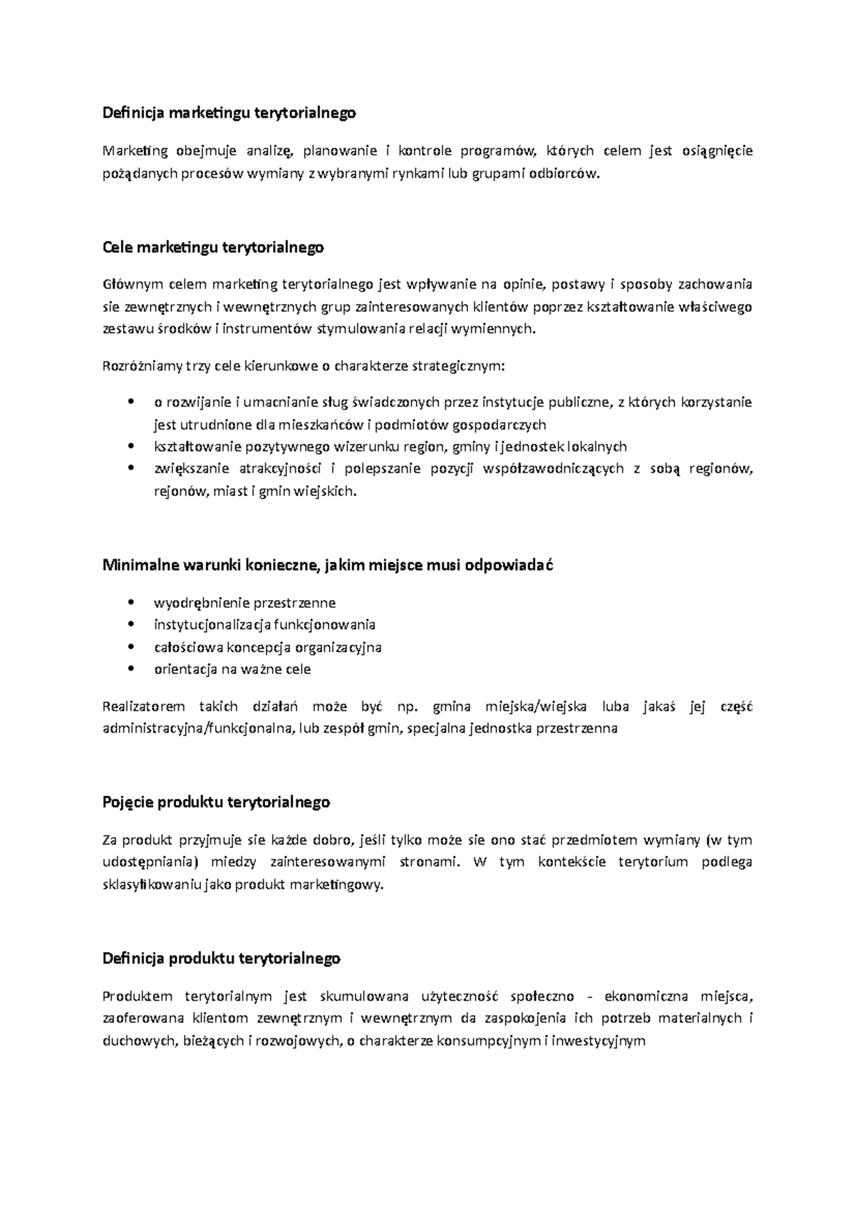 marketing terytorialny - Definicja marketingu terytorialnego Marketing obejmuje analizę ...