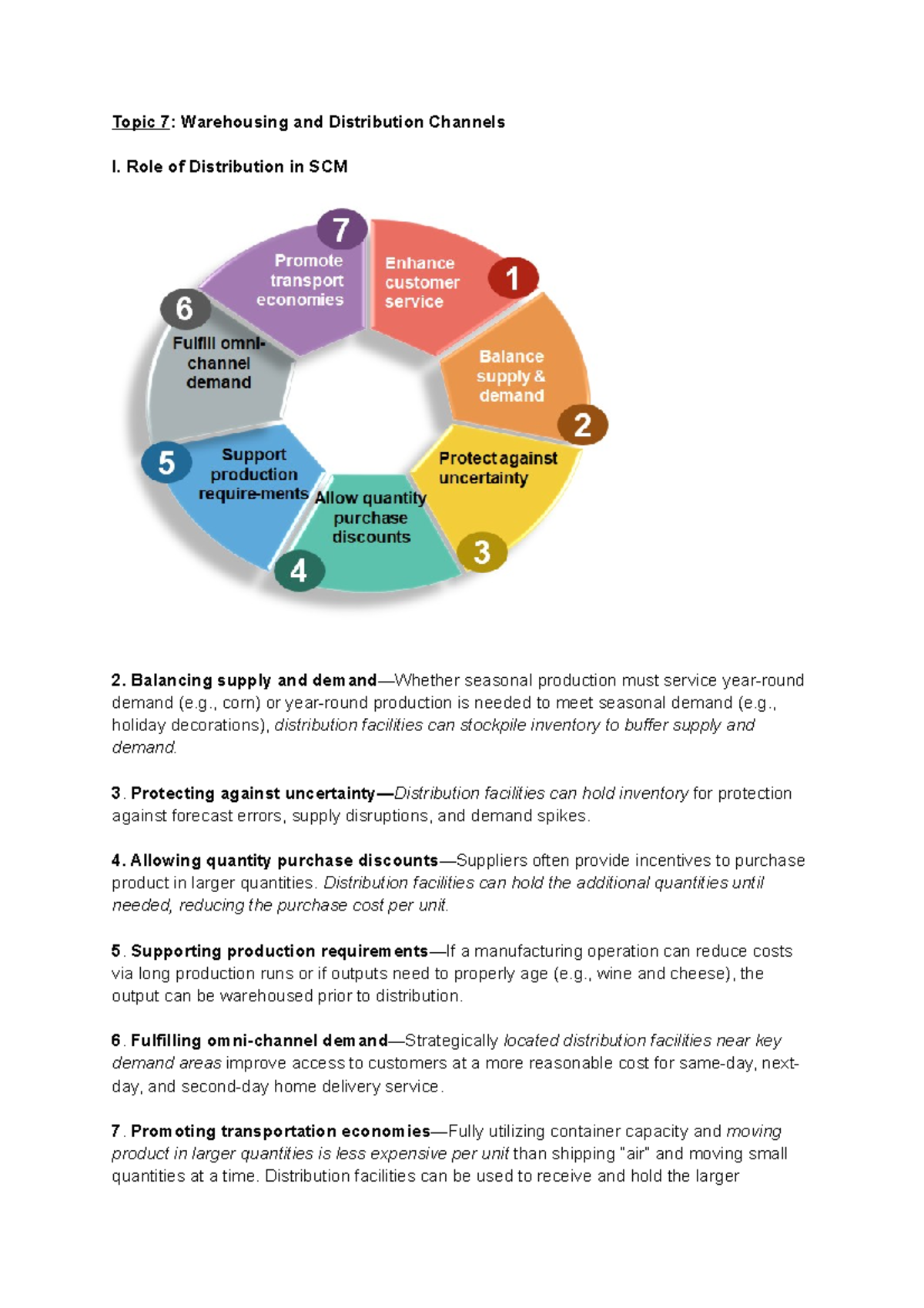 Topic 7 Warehousing and Distribution Channels - Topic 7: Warehousing ...