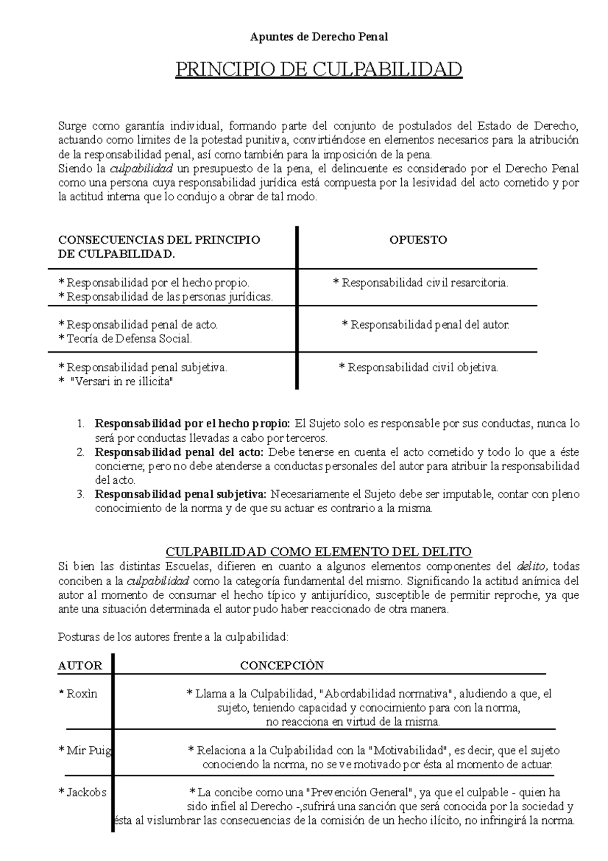 Principio de Culpabilidad 2 trabajo práctico - Apuntes de Derecho Penal ...