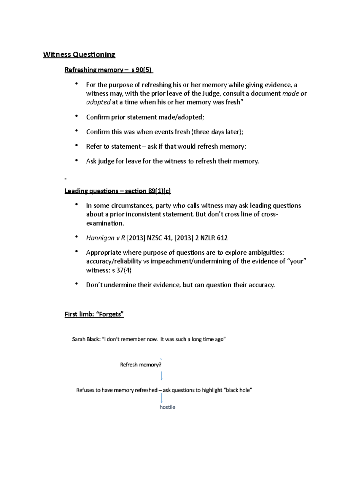 Witness Questioning Rules 3 - Witness Questioning Refreshing memory – s ...