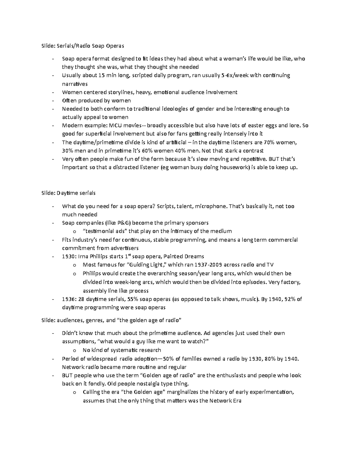 CA450 10 - lecture - Slide: Serials/Radio Soap Operas Soap opera format ...