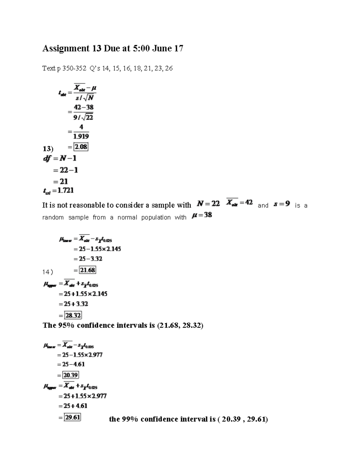 Assignment 13 Spring 2020 - Assignment 13 Due at 5:00 June 17 Text p ...