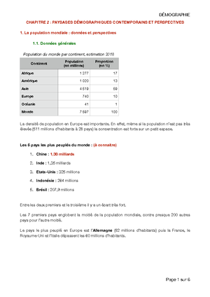 Chapitre 1 - Analyse démographique - CHAPITRE 1 : L’ÉVOLUTION ...