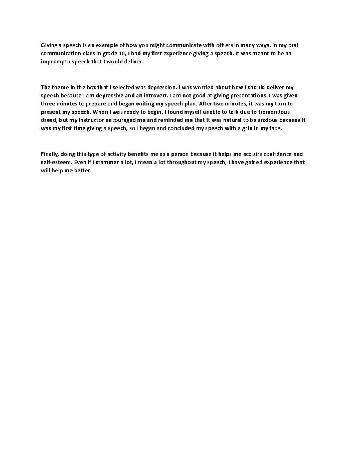 31 - gfhfgh - Giving a speech is an example of how you might ...