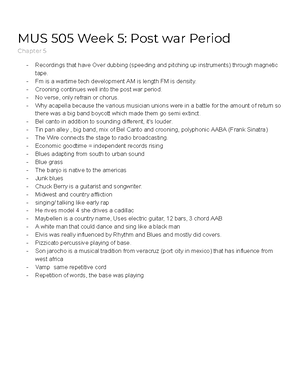 MUS 505 Lecture Notes 1 to 11 - MUS 505 Lecture Notes Lecture 1 ...