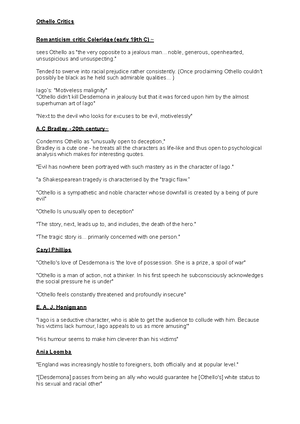 Othello Key Imagery in the Play - Key Images of the Play The Storm ...