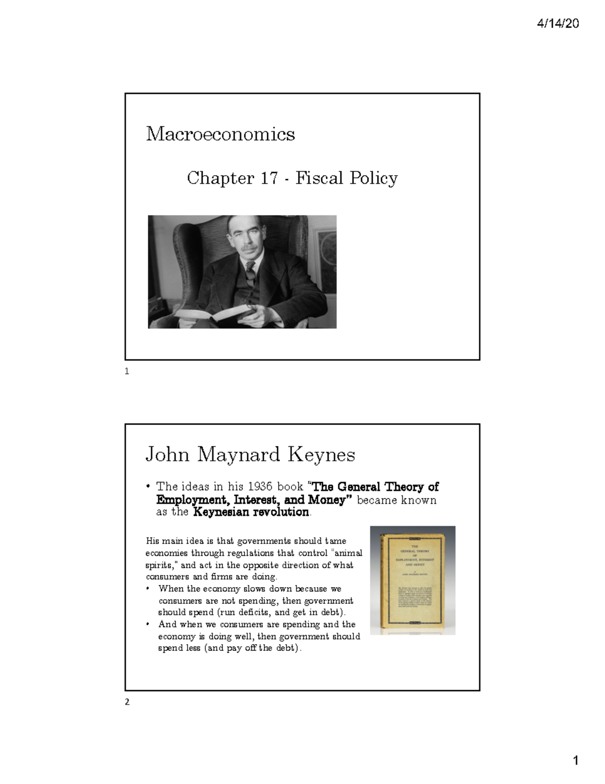 17 Fiscal Policy - Macroeconomics Chapter 17 - Fiscal Policy ####### 1 ...