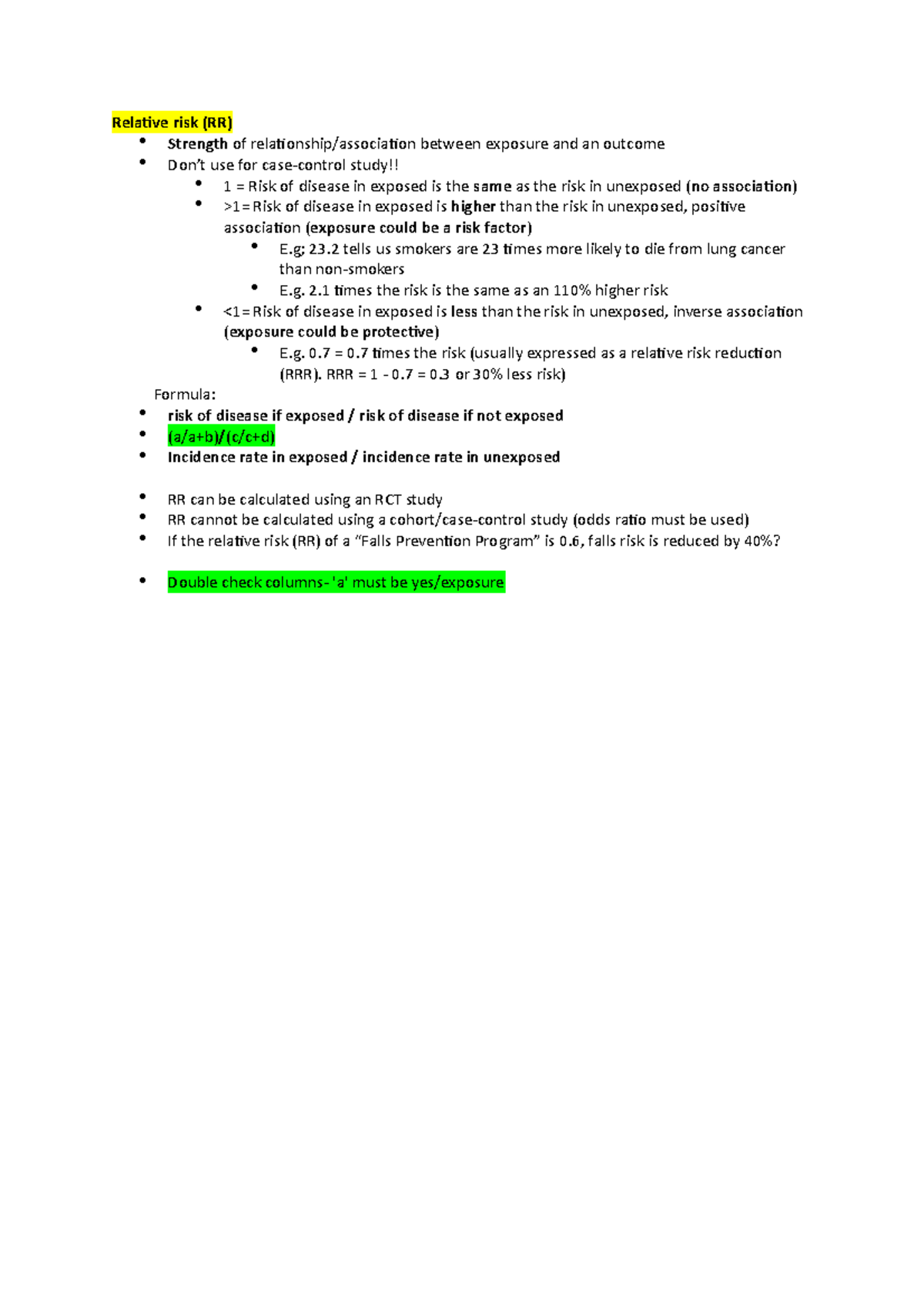 Relative risk (RR) - Health, society and research - Relative risk (RR ...