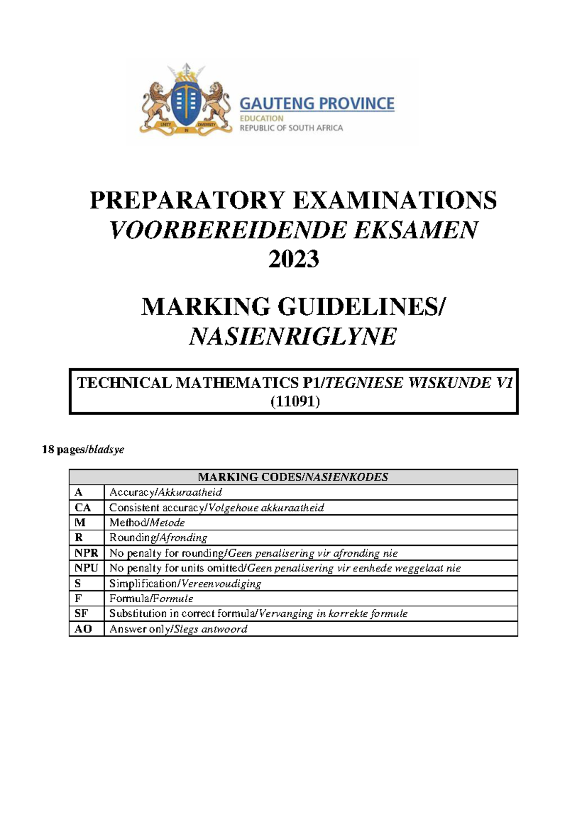 Gr 12 Mathematics P2 Eng Afr Possible Answers Preparatory