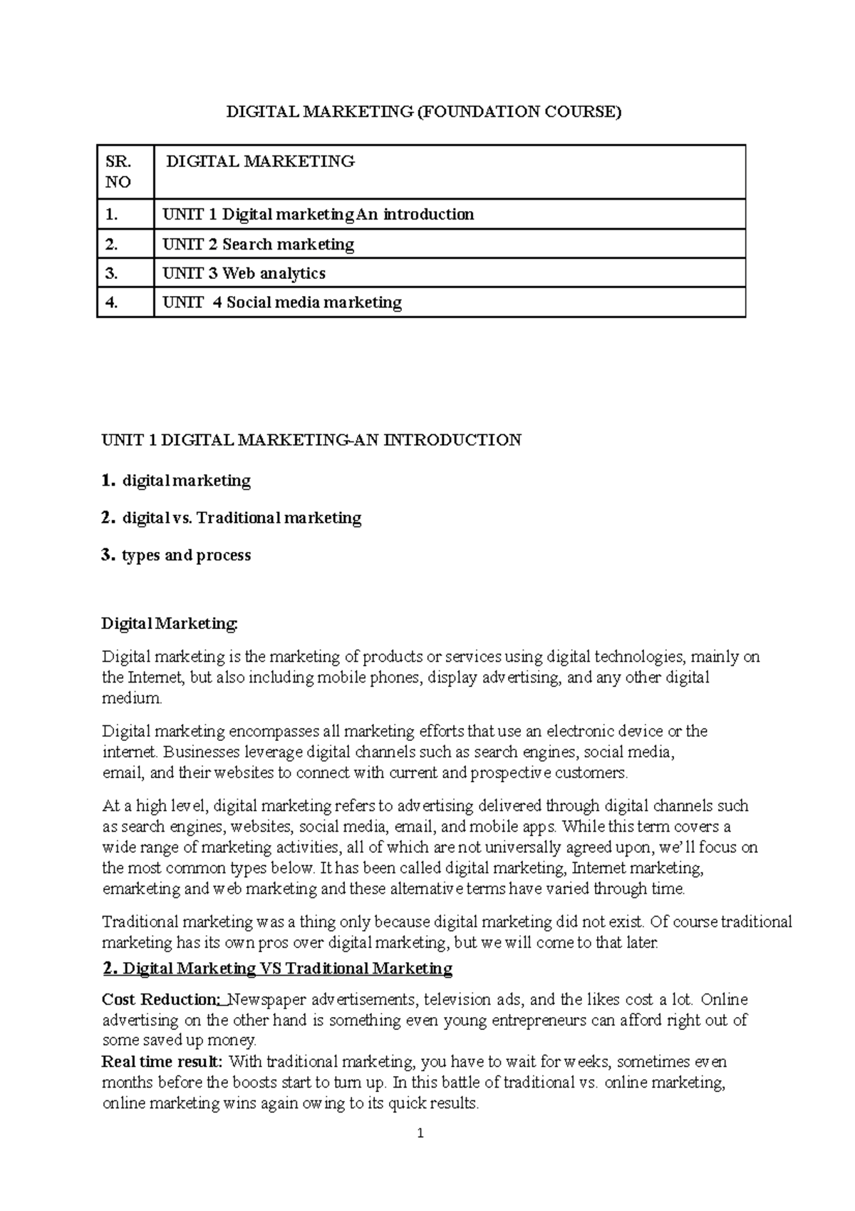 Sem-4 FC - Digital Marketing - DIGITAL MARKETING (FOUNDATION COURSE) SR ...